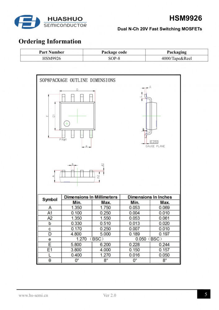 HSM9926 datasheet page 5