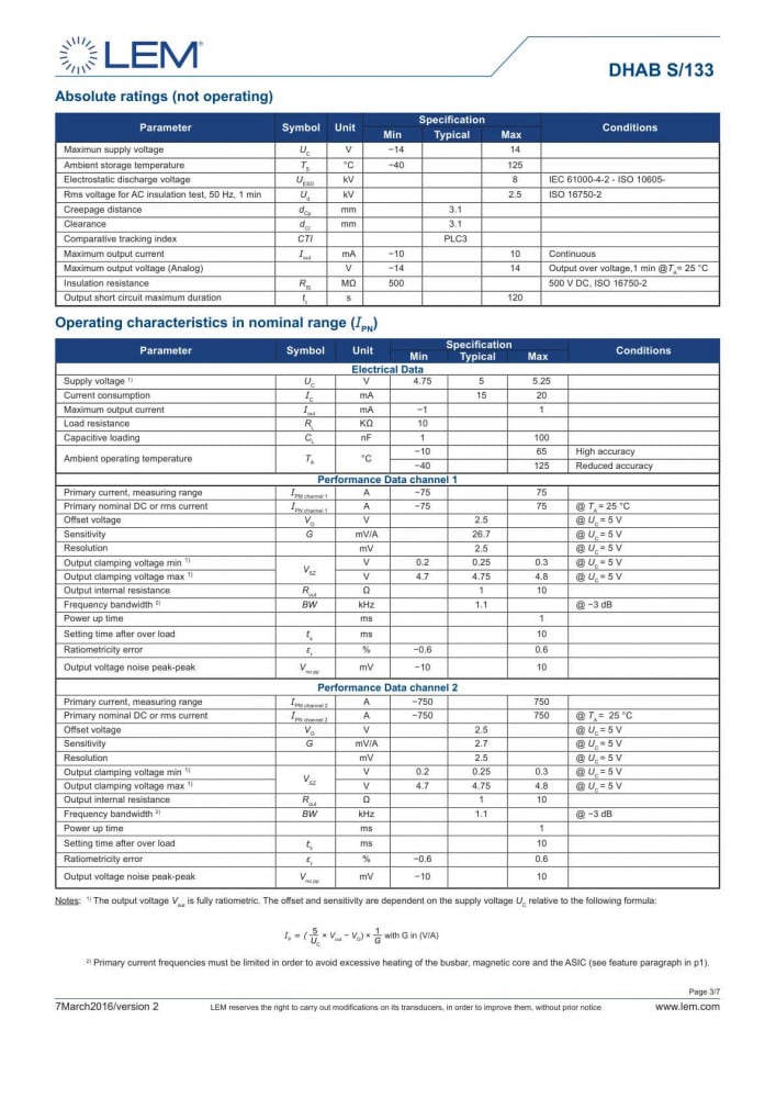 DHAB S/133 datasheet page 3