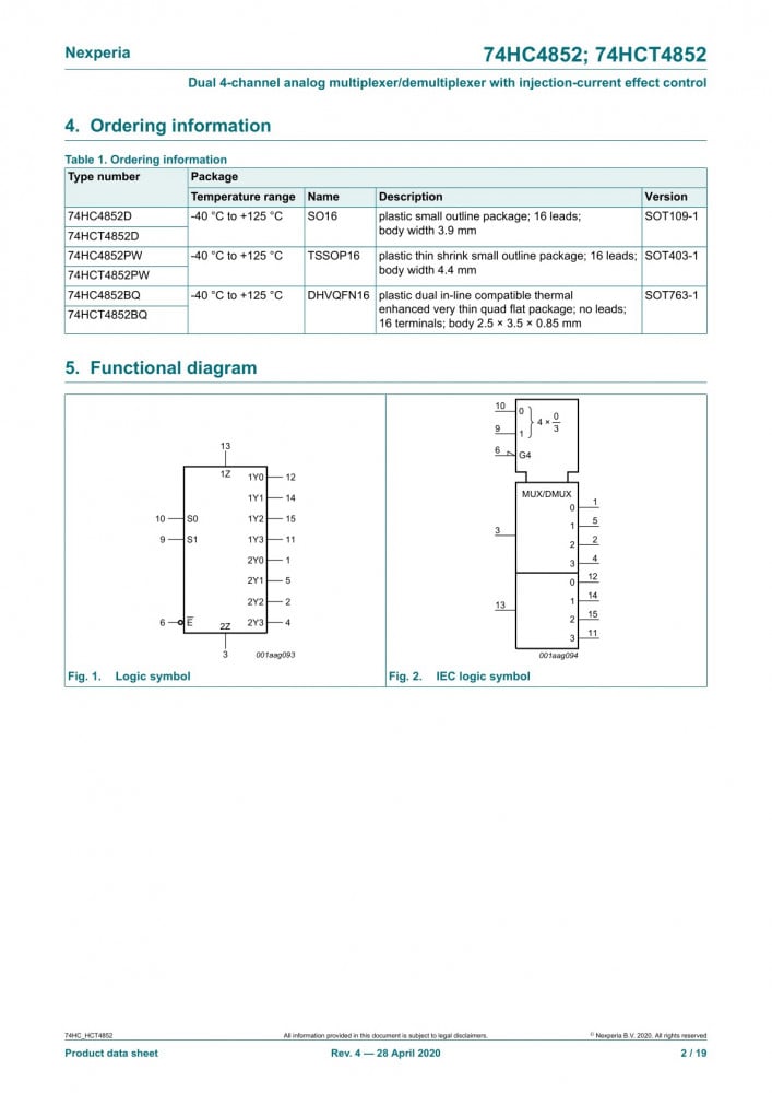 74HC4852 datasheet page 2