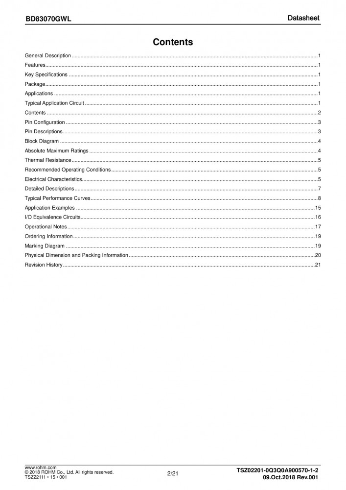 BD83070GWL-E2 datasheet page 2
