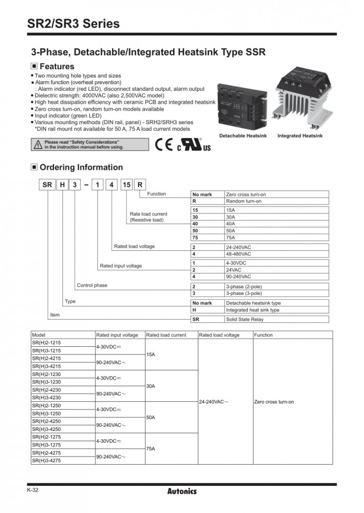 Autonics SR2-1440 datasheet page 1