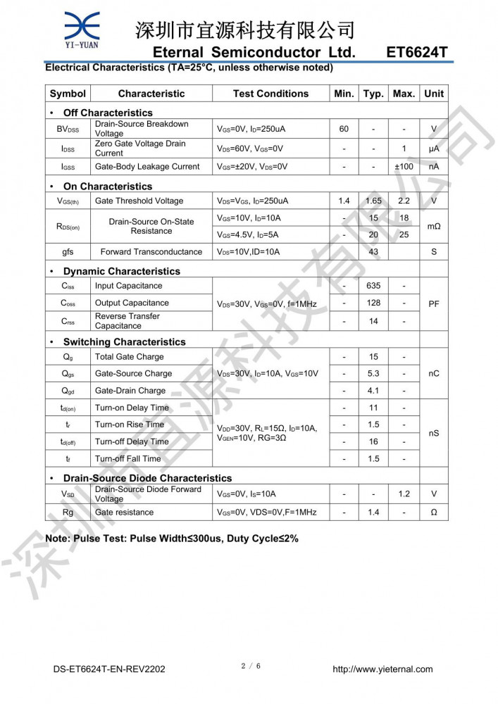 ET6624T datasheet page 2