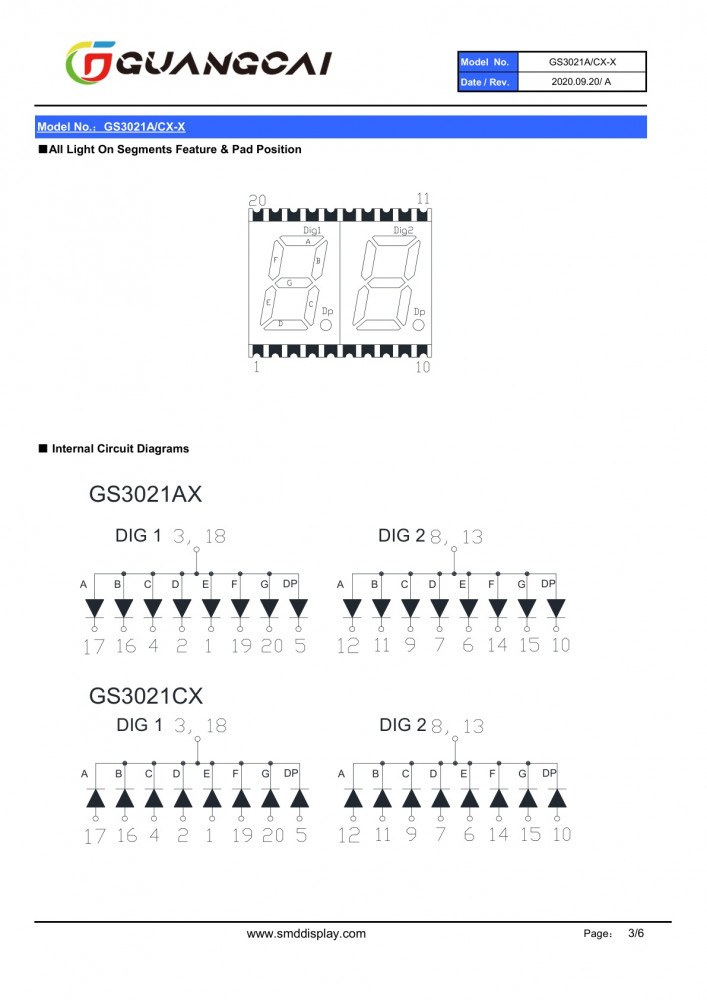 GS3021CB-G datasheet page 3