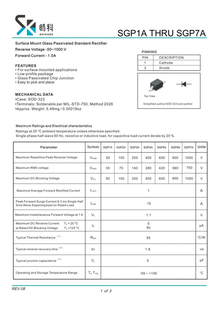 SGP7A datasheet page 1
