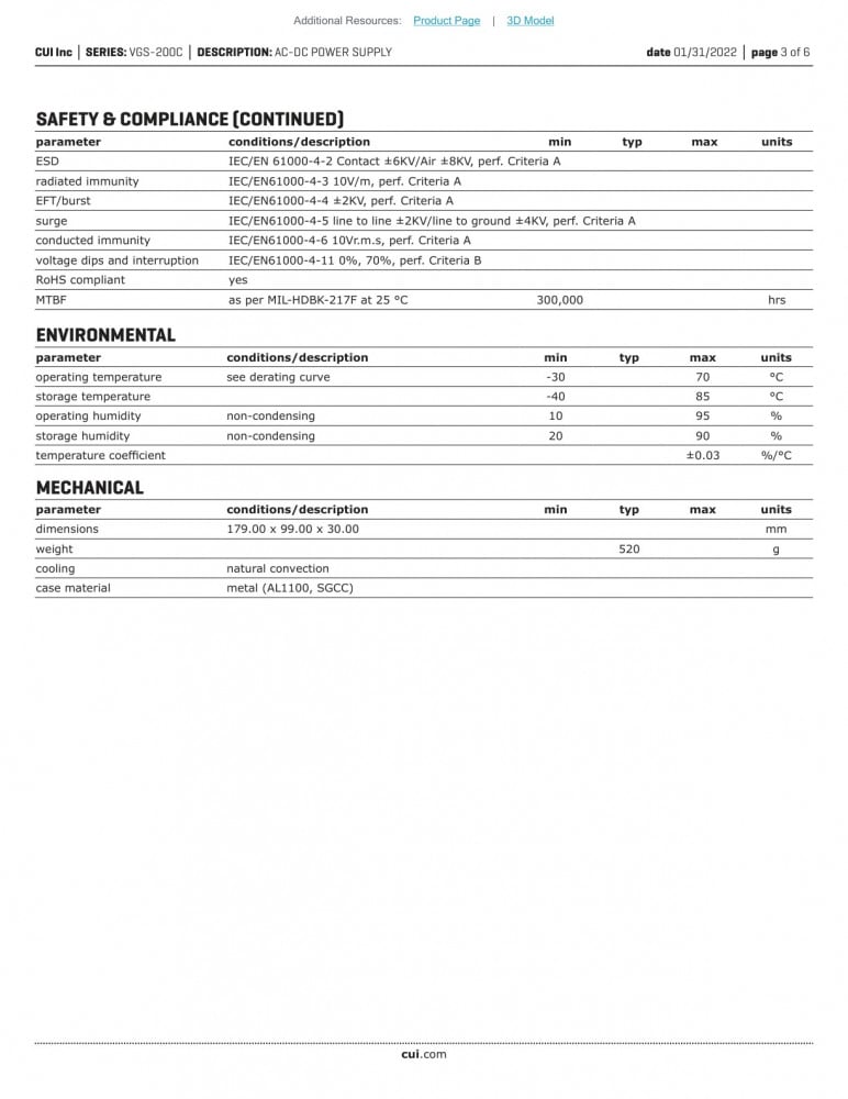 VGS-200C-5 technical document page 3