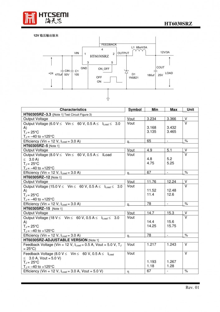 HT6030SRZ datasheet page 5