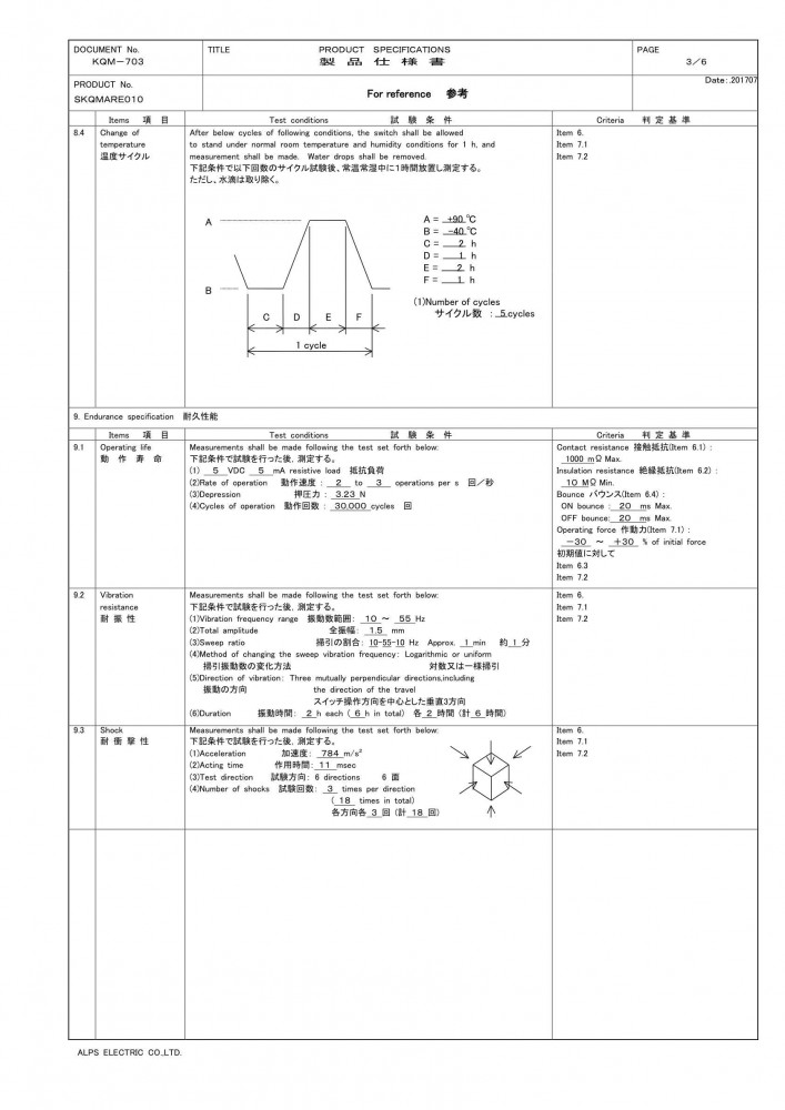SKQMARE010 product specification page 3