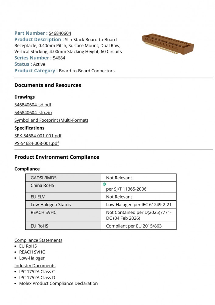 MOLEX 546840604 product document image 1