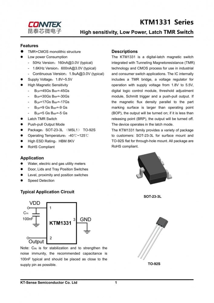 KTM1331 datasheet page 1
