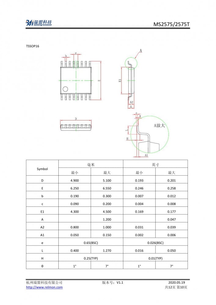 MS2575 datasheet page 10
