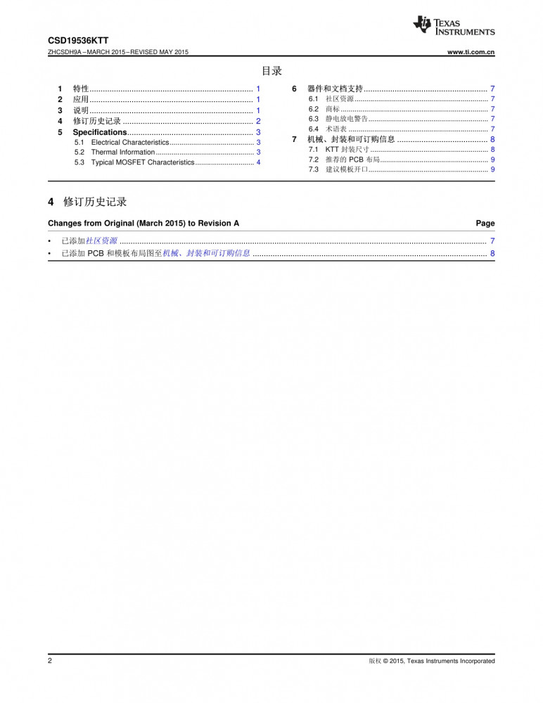CSD19536KTT datasheet page 2