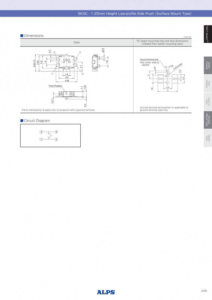 SKSCPAE010 dimensions and land pattern