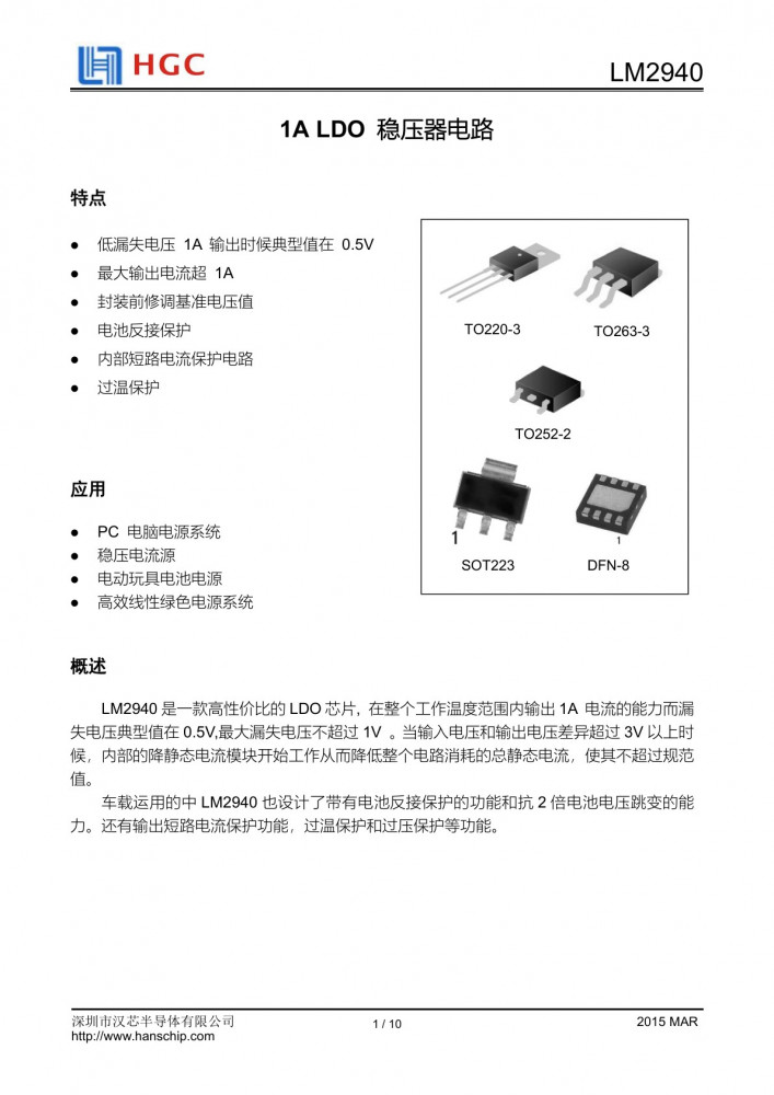 LM2940 datasheet page 1