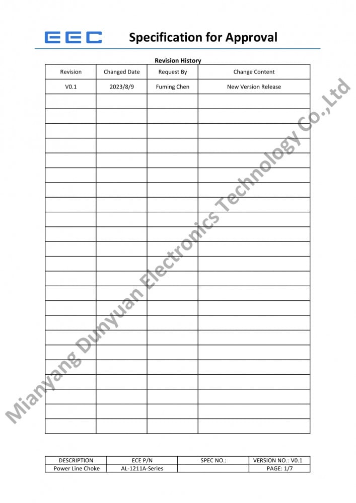 EEC AL-1211A specification page 2