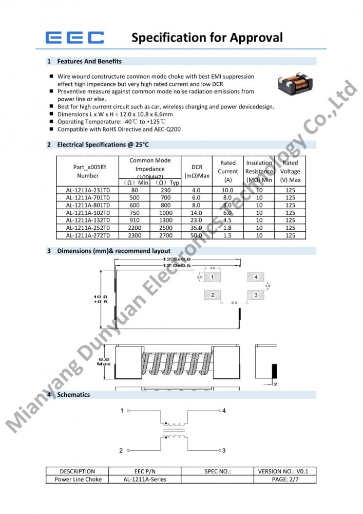 EEC AL-1211A specification page 3