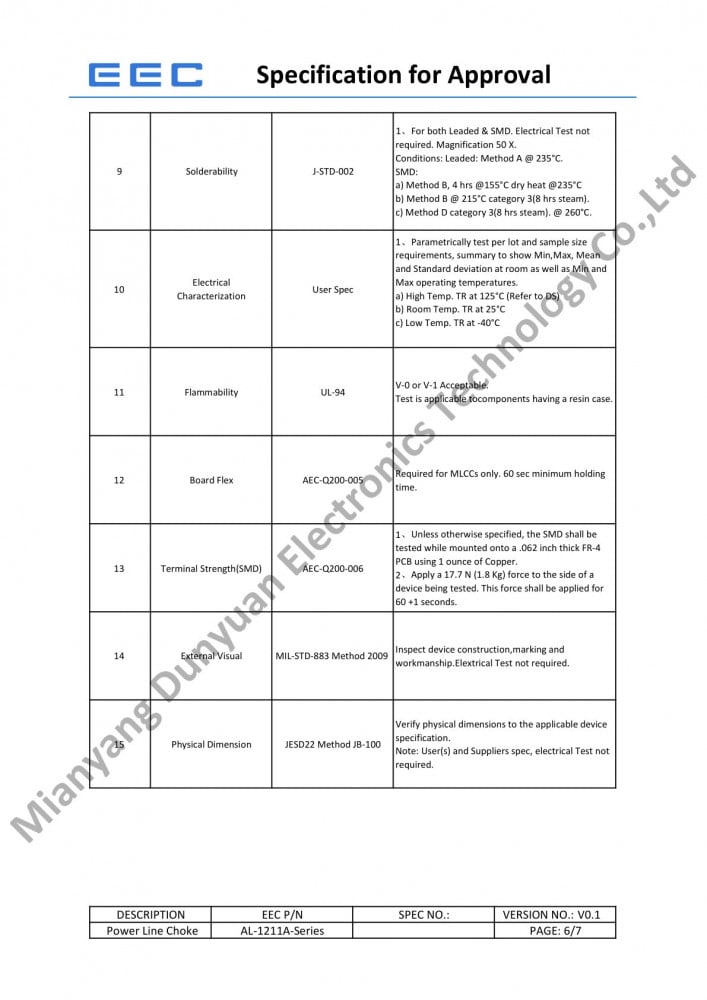 EEC AL-1211A specification page 7