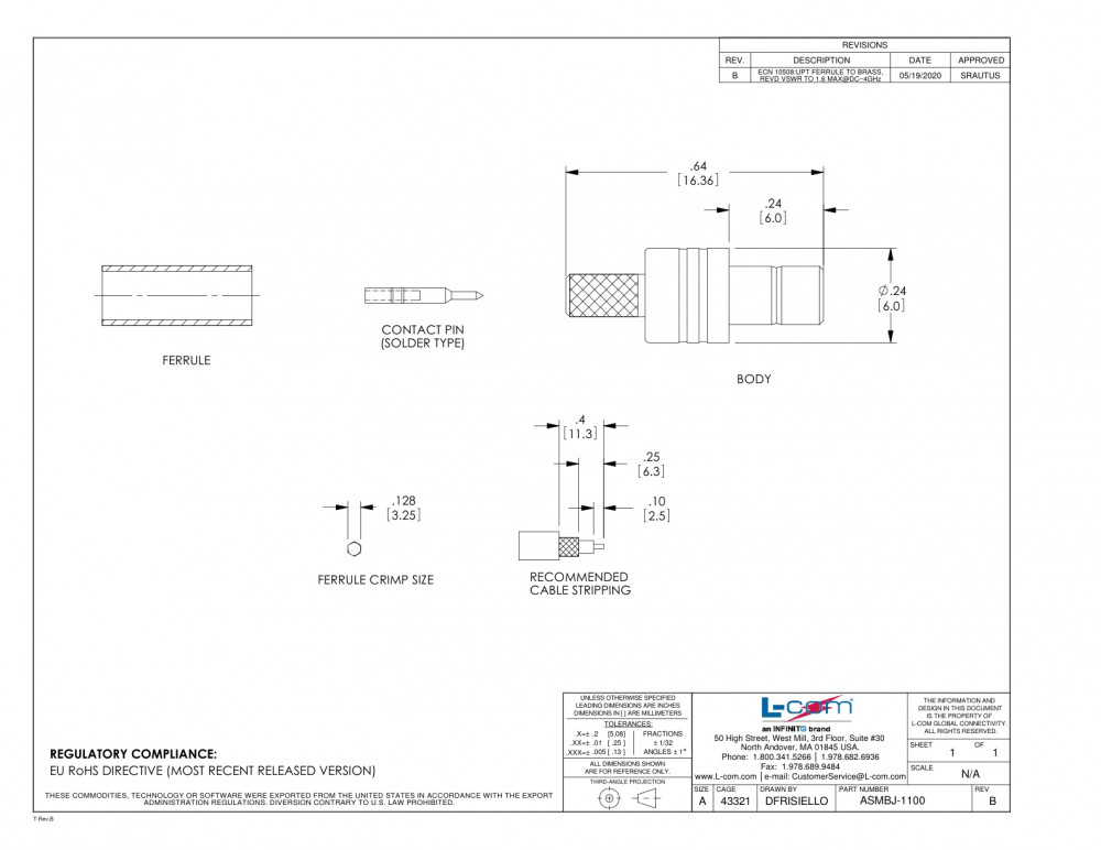 L-com ASMBJ-1100 technical drawing preview