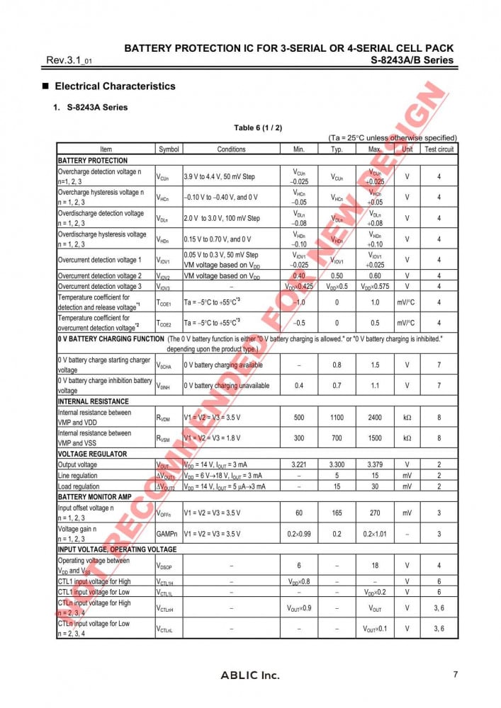 ABLIC S-8243BAEFT-TB-G datasheet page 7