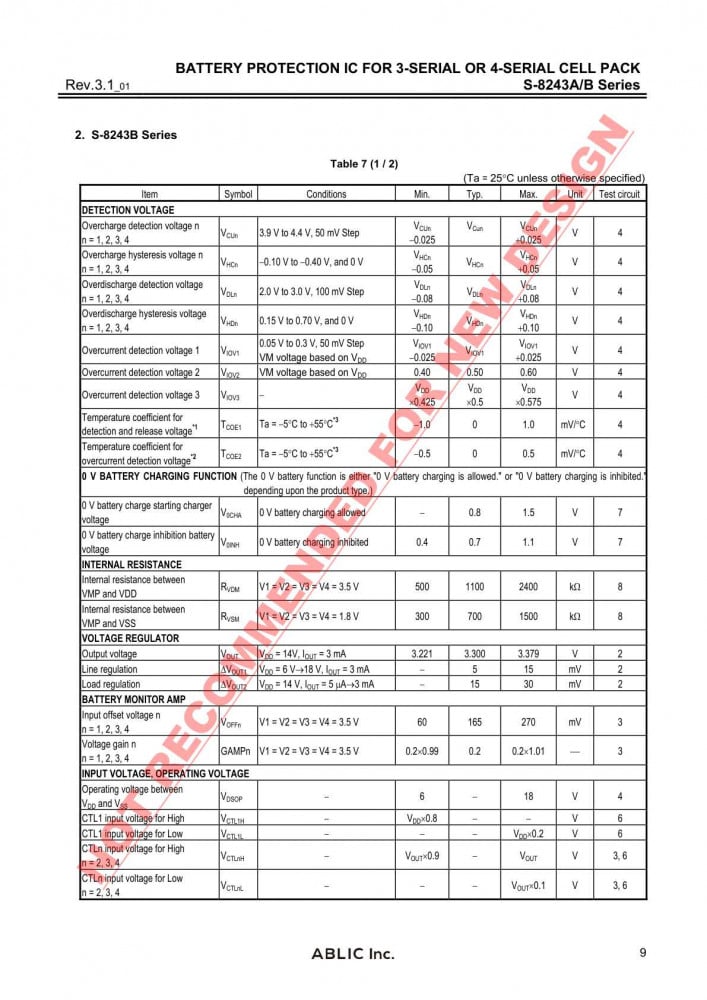 ABLIC S-8243BAEFT-TB-G datasheet page 9