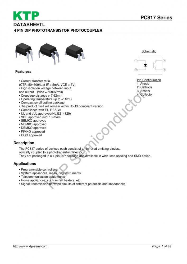PC817C datasheet page 1