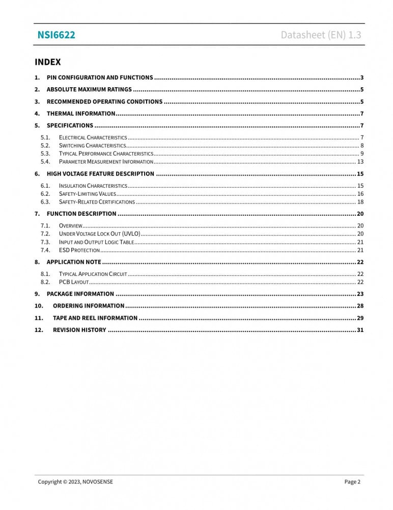 NSI6622 datasheet page 2