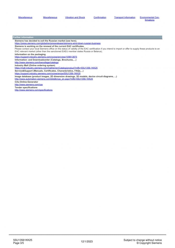 5SU1356-1KK25 technical document page 3