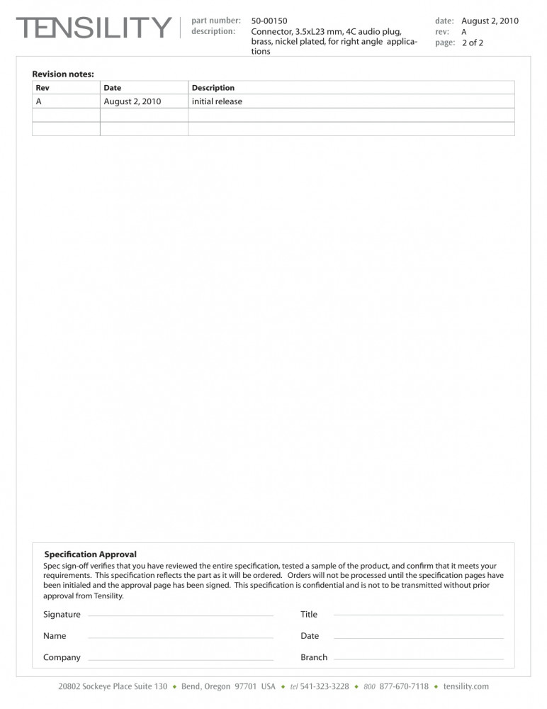 50-00150 product specification page 2