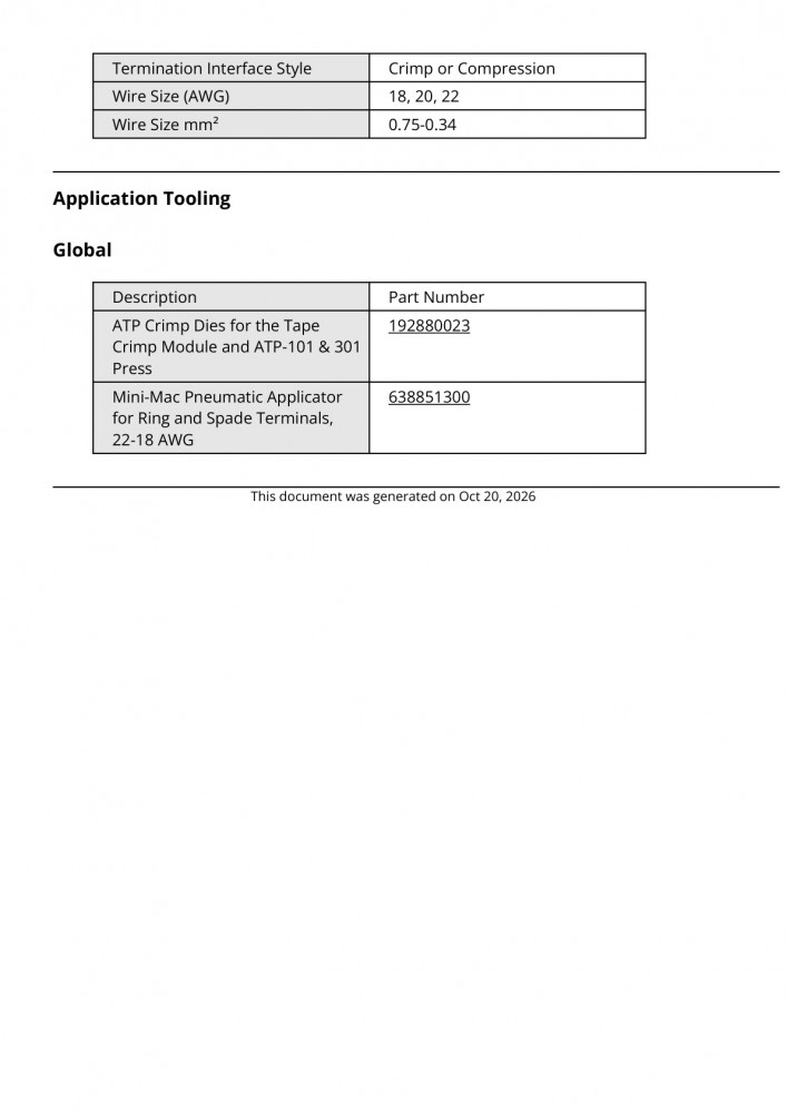 Technical document image, page 3 for Molex 191440004