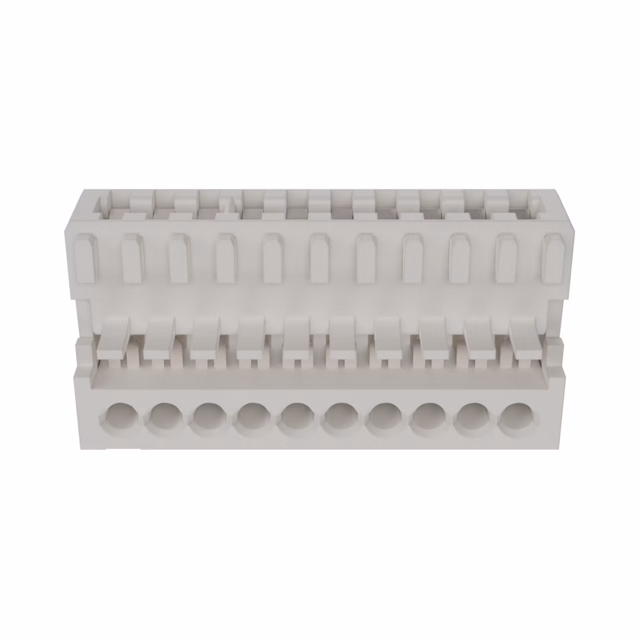 Appli-Mate RAST 2.5 Female Connector, 2.50mm Pitch, 10 Circuits, All Position Keys, Closed Endwalls, Polarizing Rib Between Circuits 3 & 4 for sale