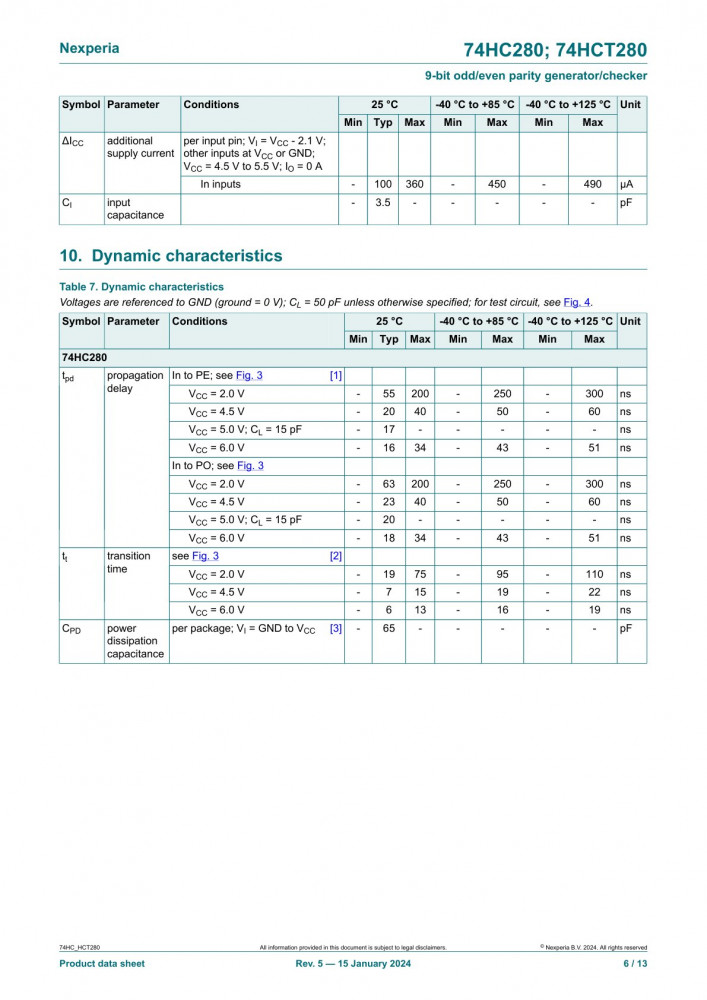 74HC280D,653 technical document page 6