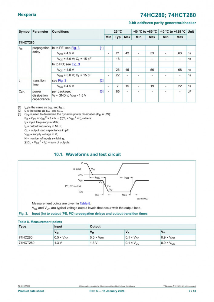 74HC280D,653 technical document page 7