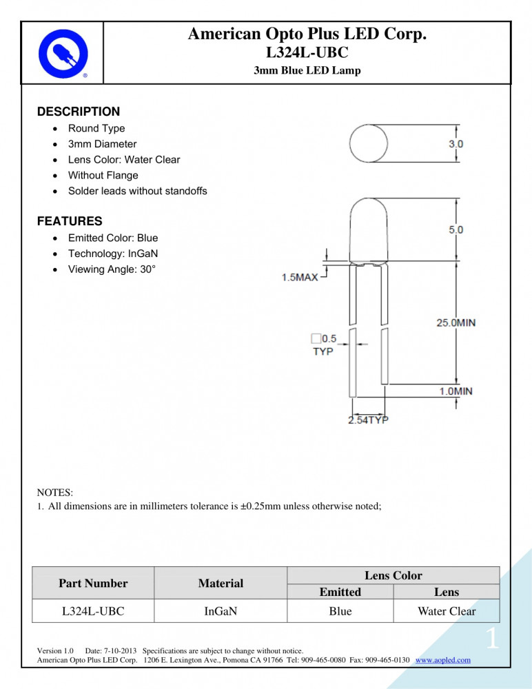 L324L-UBC datasheet page 1