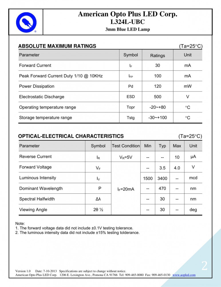 L324L-UBC datasheet page 2