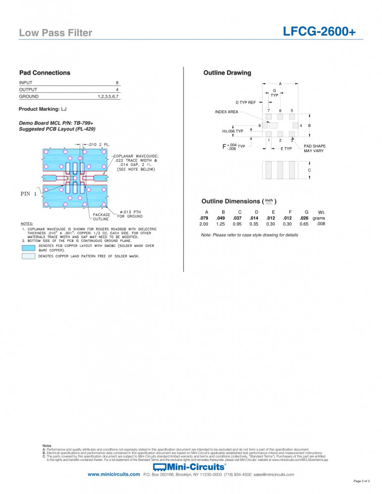 LFCG-2600+ product documentation page 3