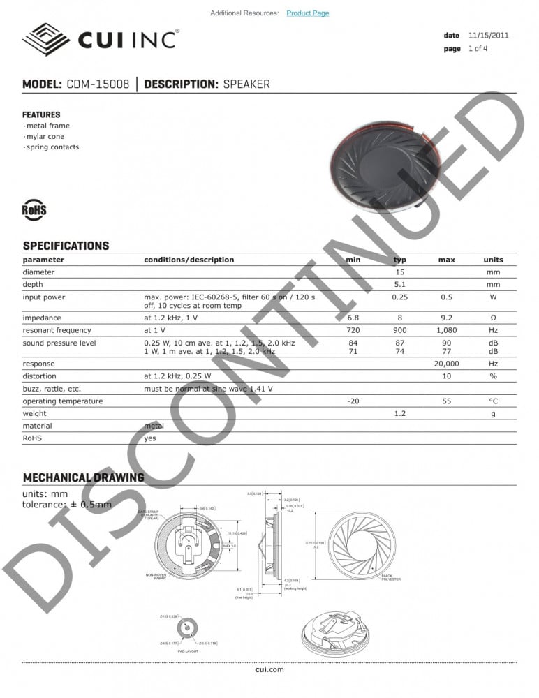 CDM-15008 datasheet page 1