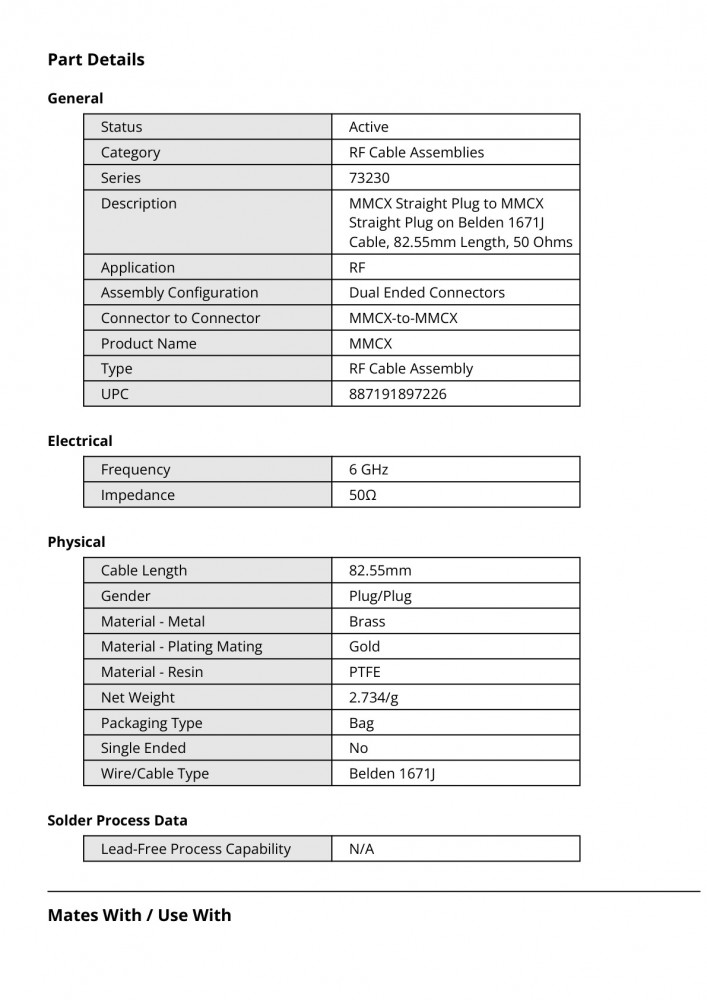 Product document page 2 for MOLEX 734195390