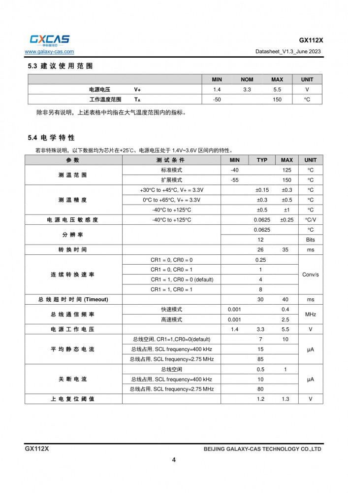 GX112XE datasheet page 4