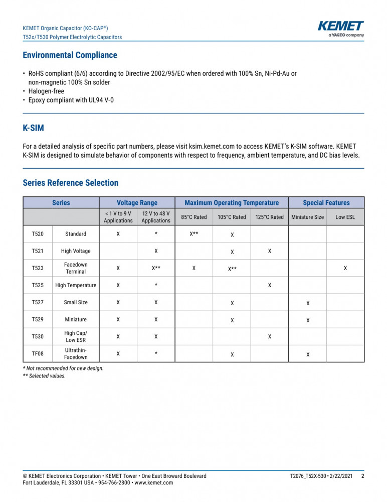 KEMET KO-CAP datasheet page 2