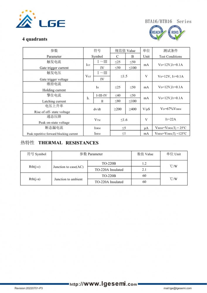 BTB16-600B datasheet page 3