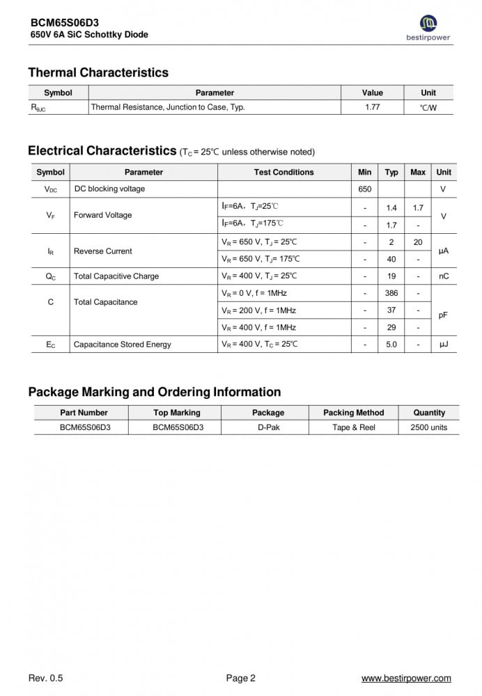 BCM65S06D3 datasheet page 2
