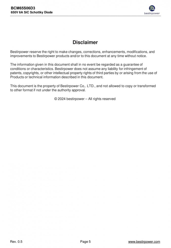 BCM65S06D3 datasheet page 5
