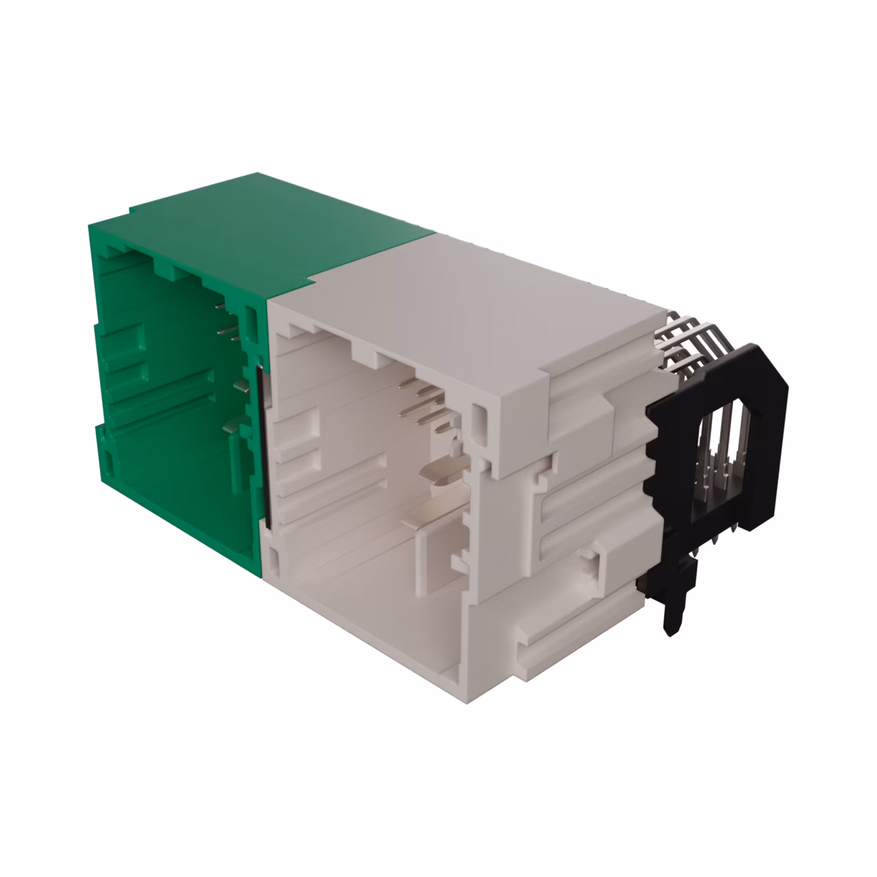 stAK50h 2 Bay Right-Angle Hybrid Header, 50 Circuits, Bay 1: 25 Circuits/Key 1/Green; Bay 2: 25 Circuits/Key 2/Gray; Tube for sale