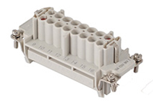 Heavy-Duty Spring Terminal Insert, Female, 8-Pole, 16A, Numbered 1-16, Silver (Ag) Plated Contacts, Size 16B «77x27» for sale