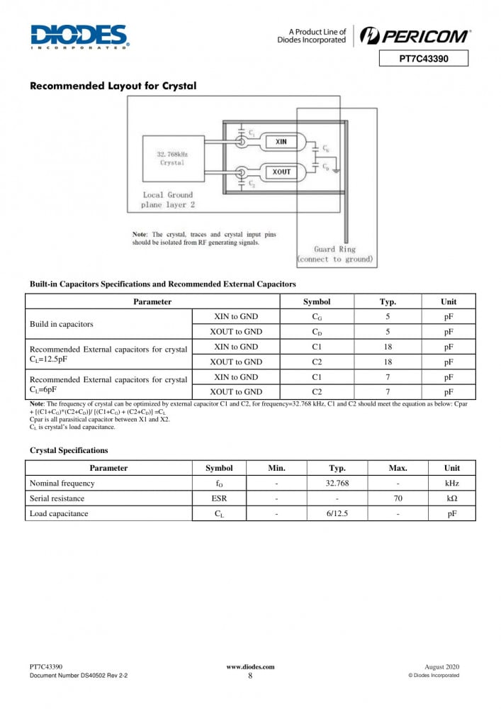 PT7C43390 datasheet page 8