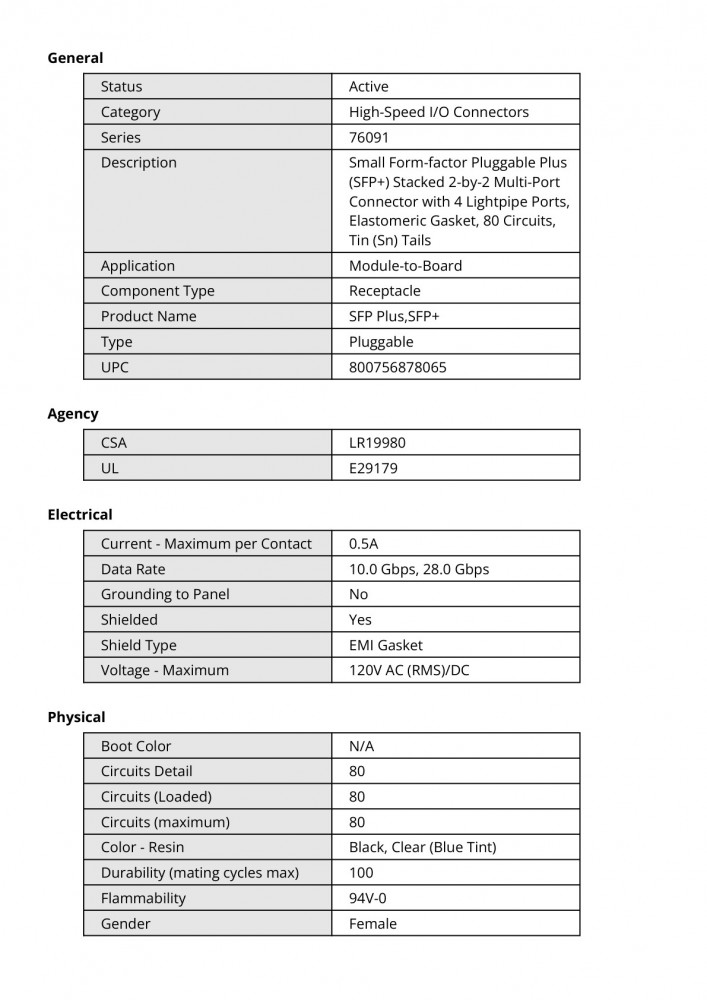 MOLEX 760915001 technical document page 2
