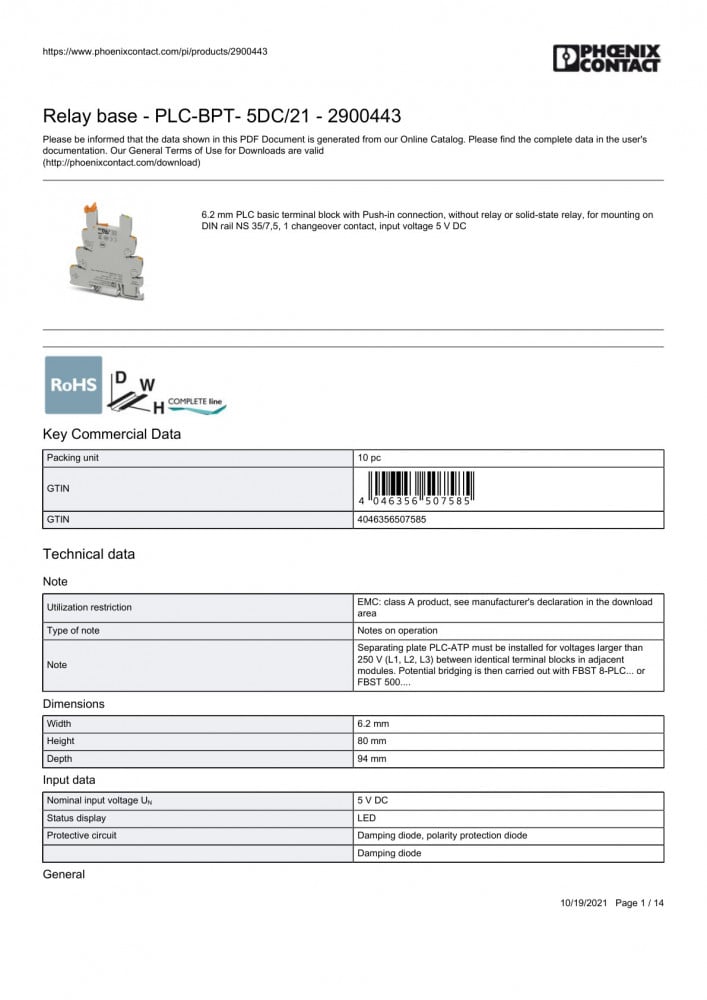 2900443 technical document page 1