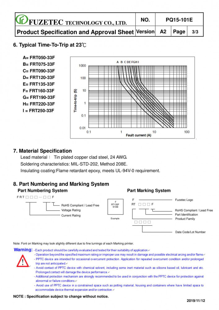 FRT Series specification sheet page 3