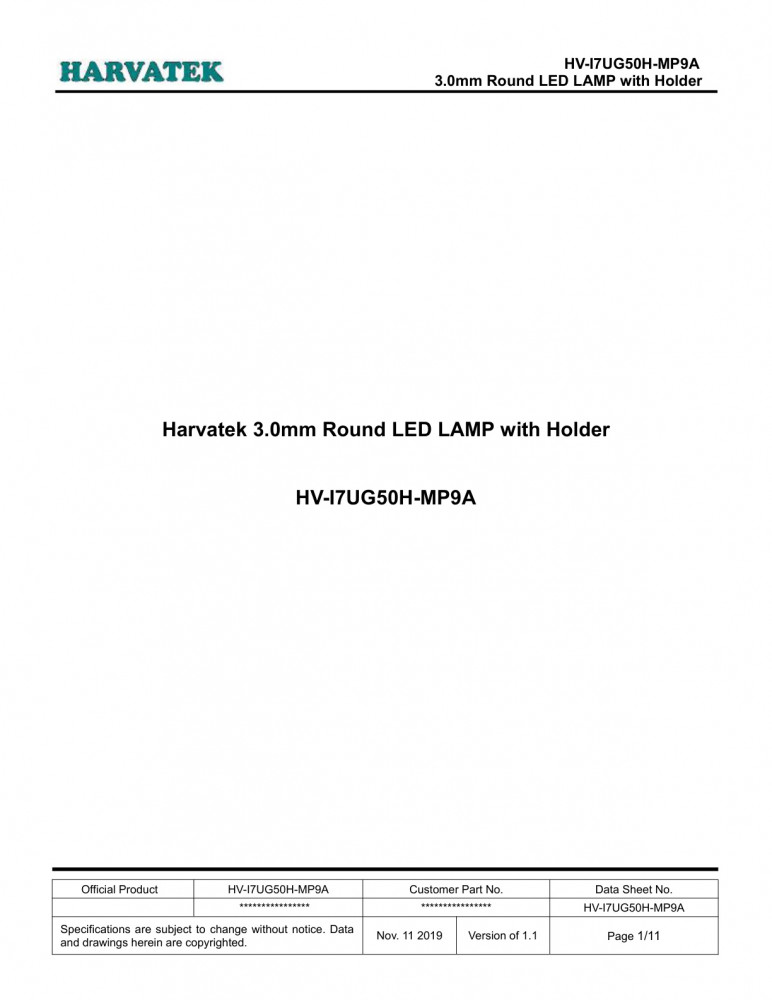 HV-I7UG50H-MP9A datasheet page 1