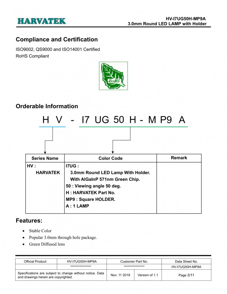 HV-I7UG50H-MP9A datasheet page 3