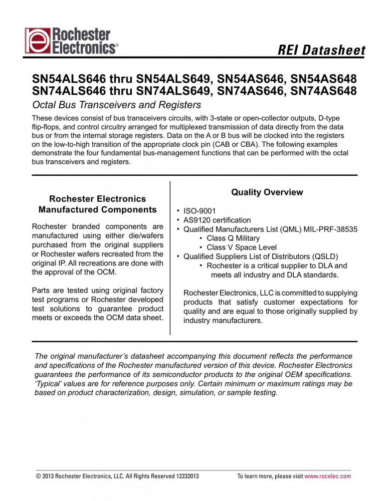 74ALS647-1NT datasheet page 1